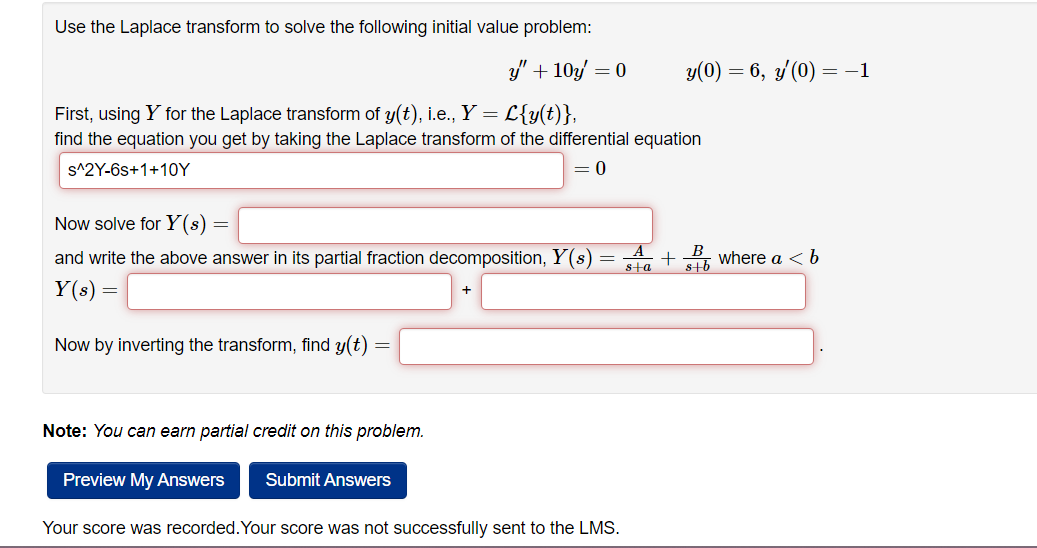 Solved Use the Laplace transform to solve the following | Chegg.com