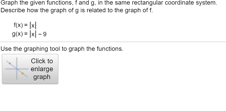 Solved Graph the given functions, f and g, in the same | Chegg.com