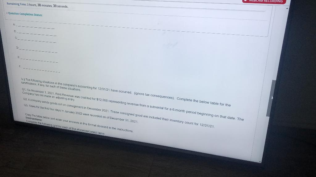 Solved RELONA Remaining Time: 2 hours, 38 minutes, 47 | Chegg.com