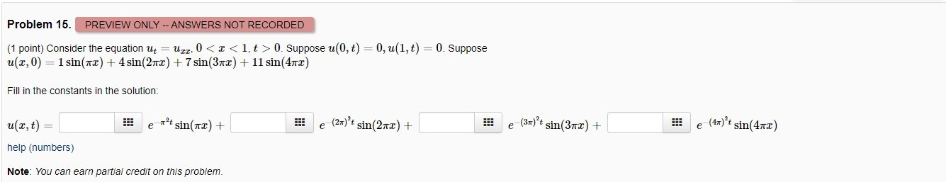 Solved Problem 15. PREVIEW ONLY -- ANSWERS NOT RECORDED (1 | Chegg.com