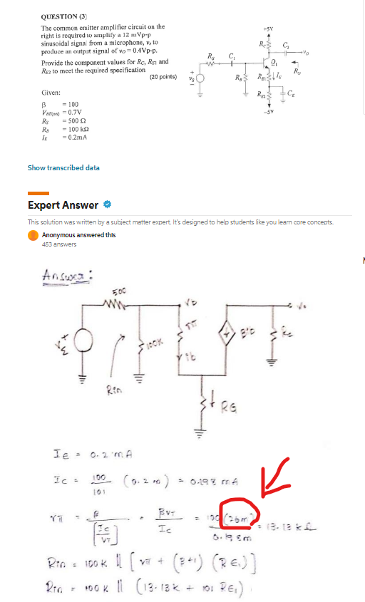 Solved Can some one please explain how the VT was calculated | Chegg.com