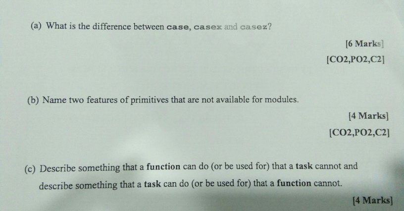 Solved (a) What is the difference between case, casex and | Chegg.com