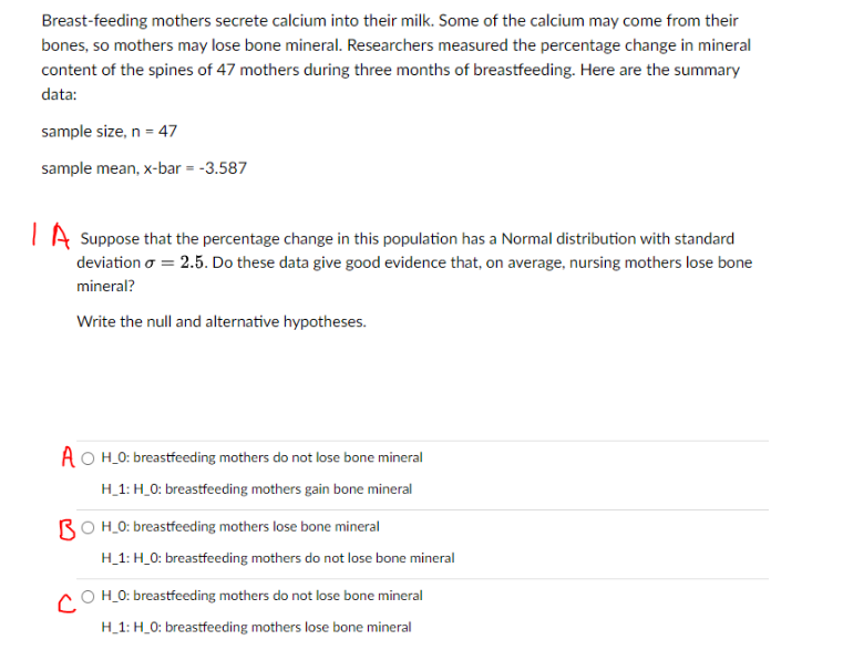 Solved Breast-feeding mothers secrete calcium into their | Chegg.com