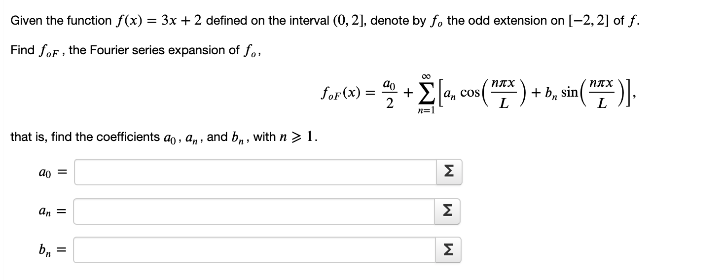 Solved Given the function f(x) = 3x + 2 defined on the | Chegg.com