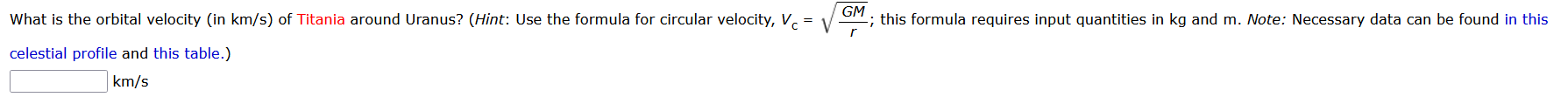 Solved celestial profile and this table.)kms | Chegg.com