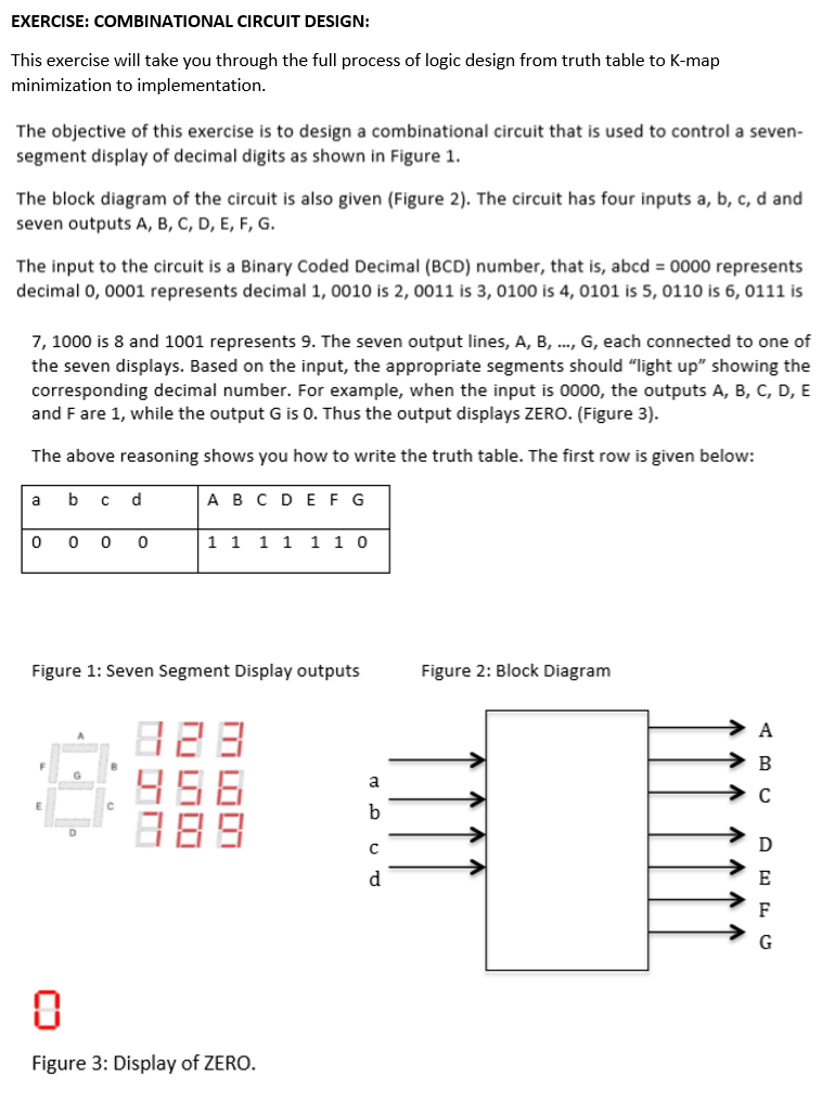 Exercise Combinational Circuit Design This Exercise 