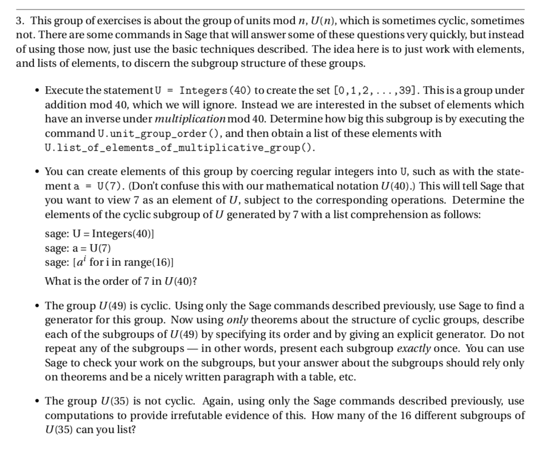 Write the code for the Math program Sage for the | Chegg.com