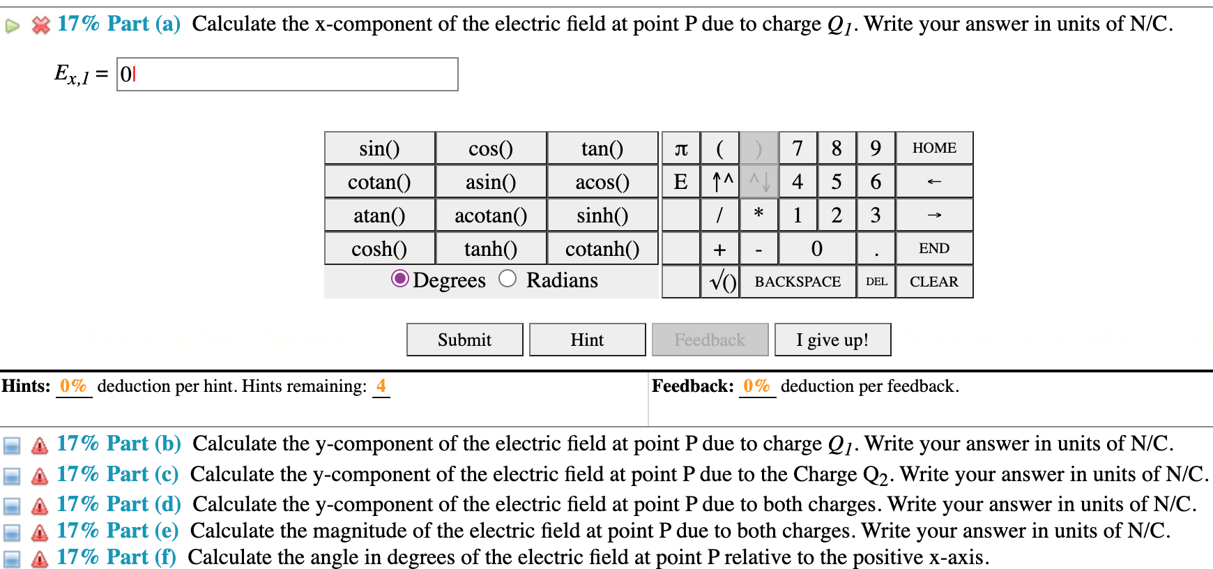 Solved (10\%) Problem 6: A positive charge of magnitude | Chegg.com