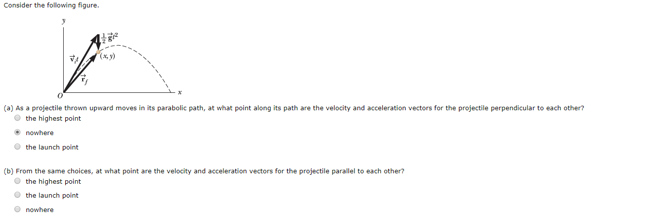 Solved (a) As a projectile thrown upward moves in its | Chegg.com