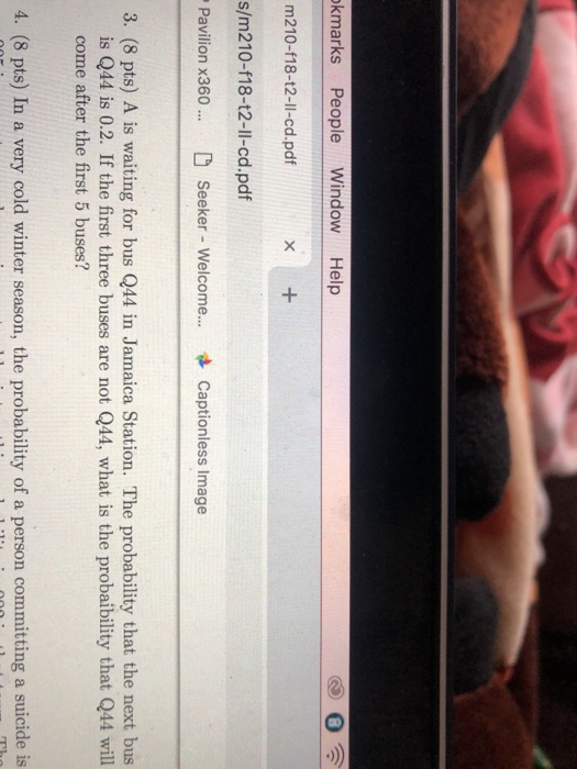 Solved kmarks People Window Help m210-f18-t2-ll-cd.pdf | Chegg.com