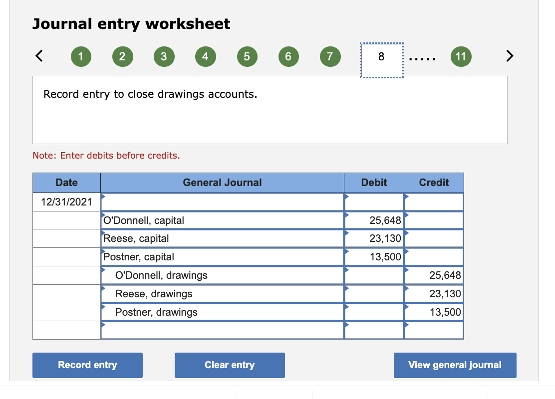 Journal entry worksheet Note: Enter debits before | Chegg.com