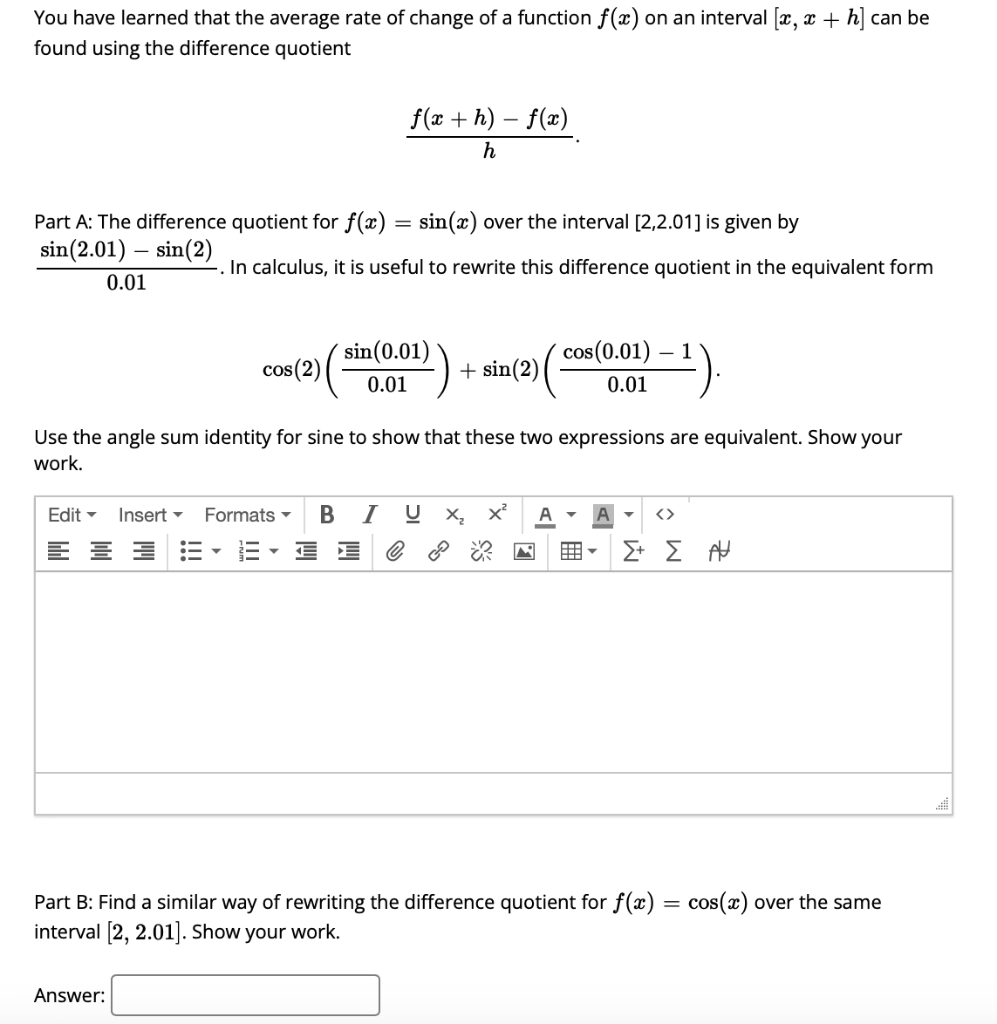 Solved You have learned that the average rate of change of a | Chegg.com