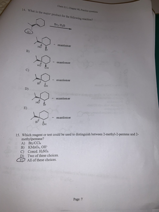 Solved Chem 211, Chapter #8, Practice questions 14. What is | Chegg.com
