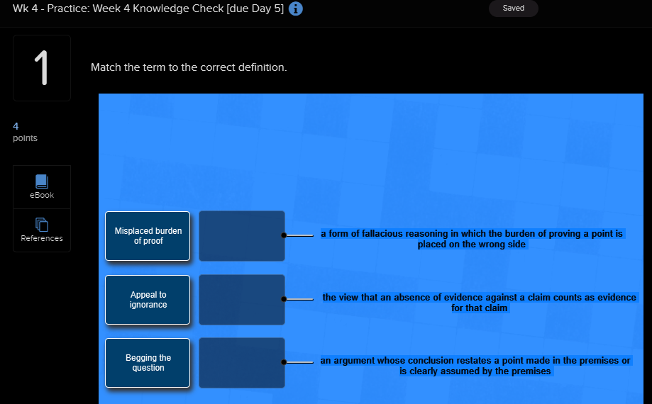 Solved Wk 4 - Practice: Week 4 Knowledge Check [due Day 5] i | Chegg.com