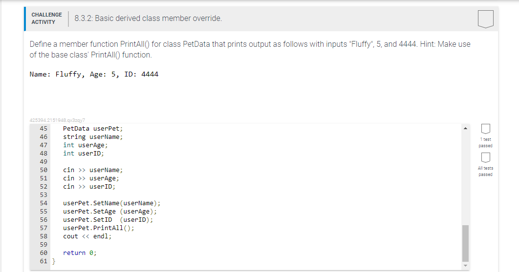 Solved \begin{tabular}{l|l} CHALLENGE \\ ACTIVITY | Chegg.com Solved \begin{tabular}{l|l} CHALLENGE \\ ACTIVITY | Chegg.com