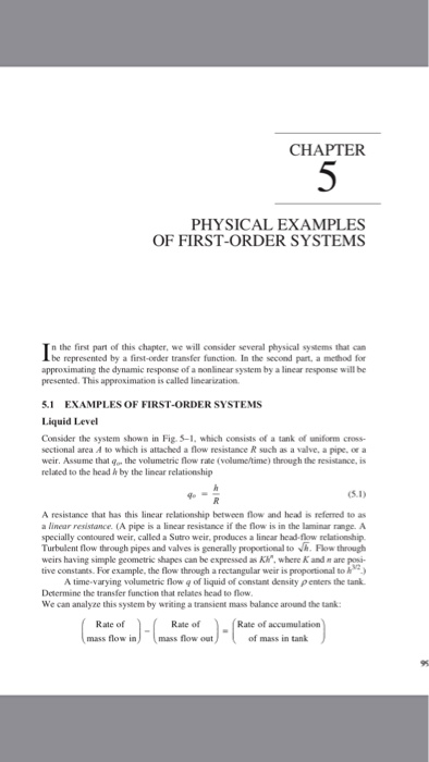 Solved CHAPTER PHYSICAL EXAMPLES OF FIRST-ORDER SYSTEMS n | Chegg.com