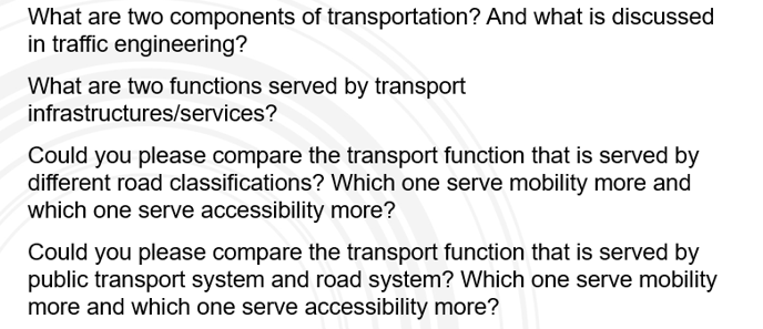 Solved What are two components of transportation? And what | Chegg.com