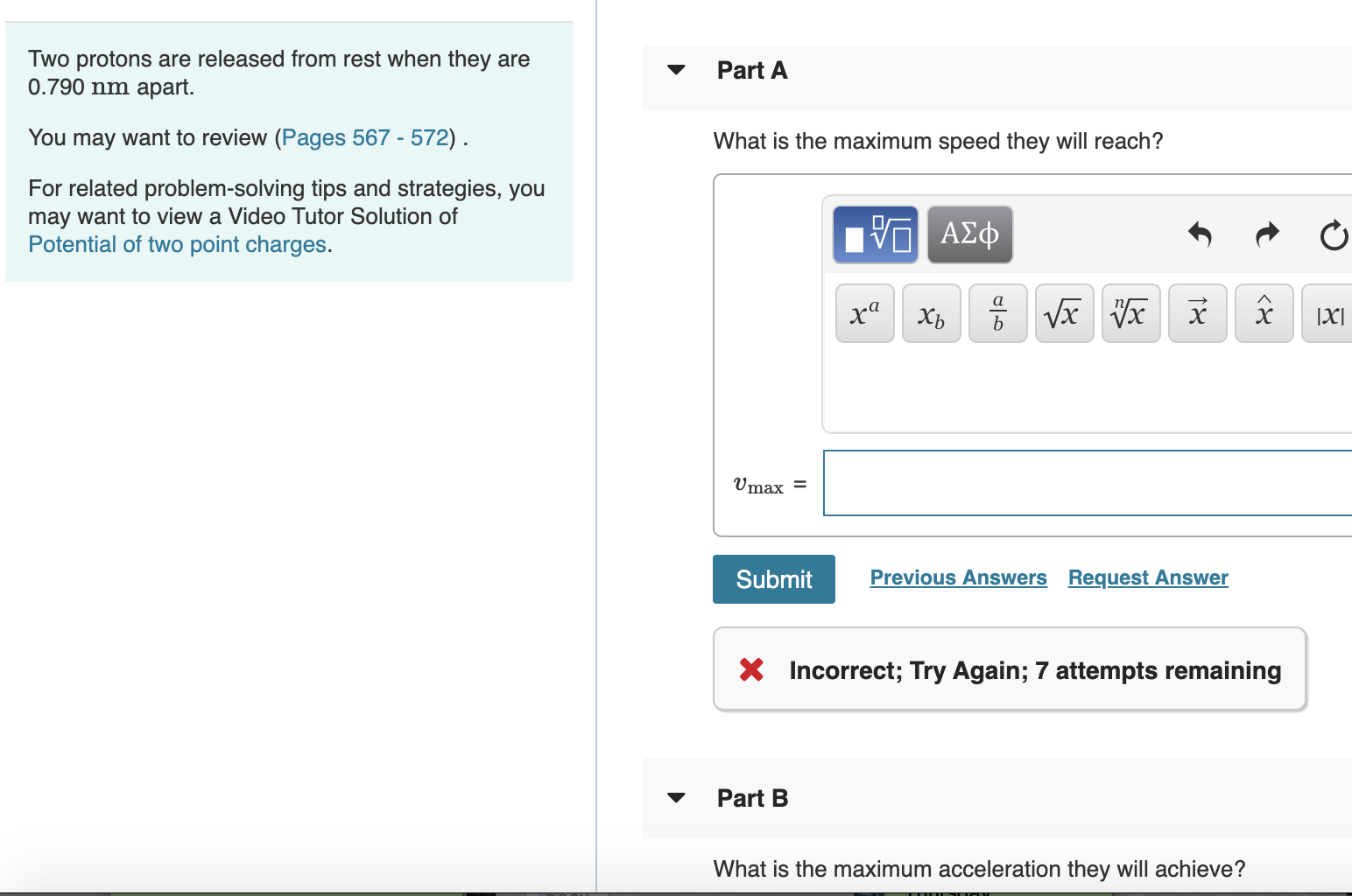 Solved Two protons are released from rest when they are | Chegg.com