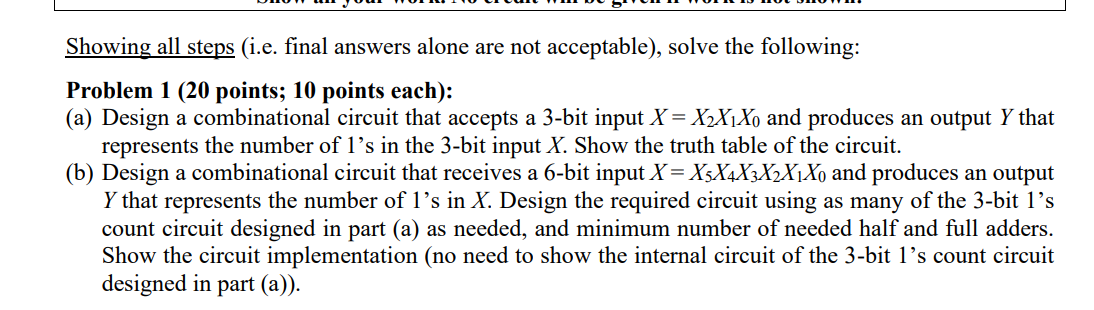 Solved a Showing all steps (i.e. final answers alone are not | Chegg.com