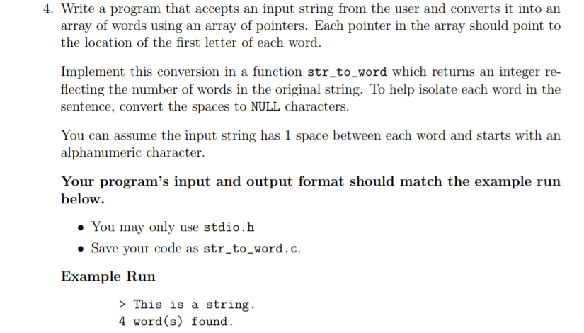 Solved 4. Write a program that accepts an input string from | Chegg.com