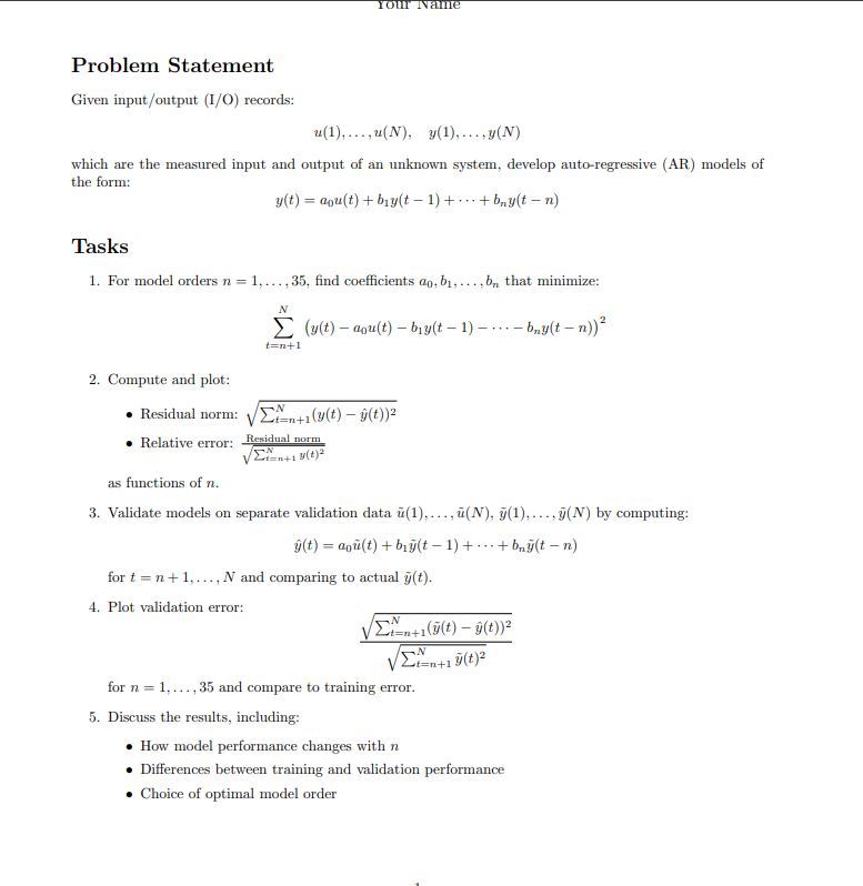 Problem StatementGiven inputoutput (IO) | Chegg.com