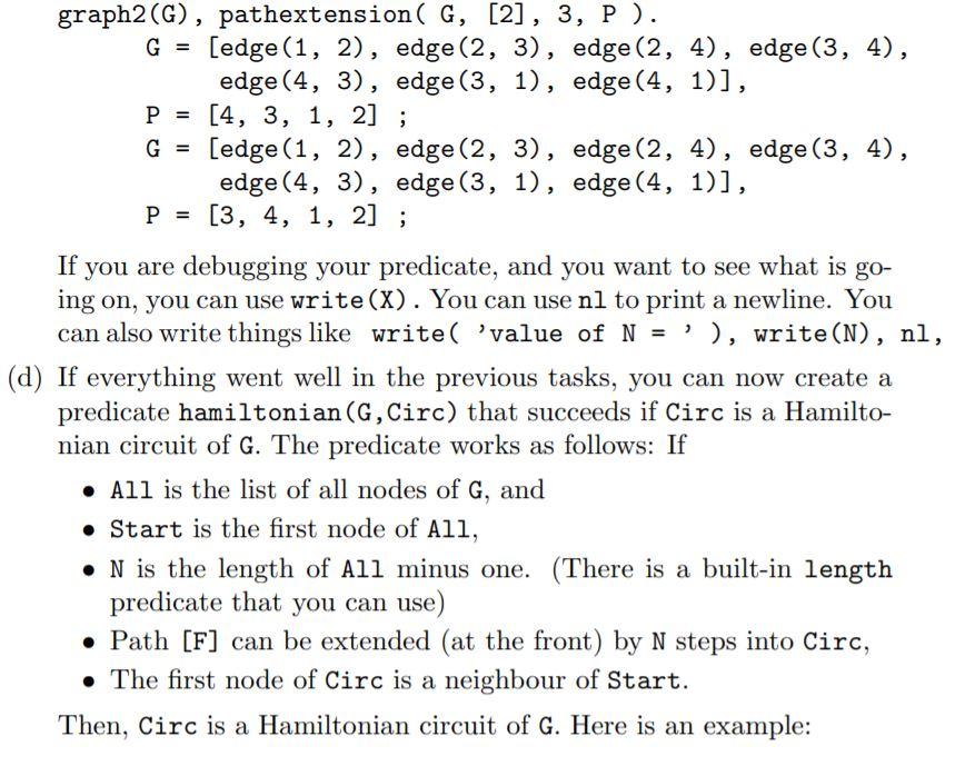 Programming in Prolog Goal of this assignment is to | Chegg.com