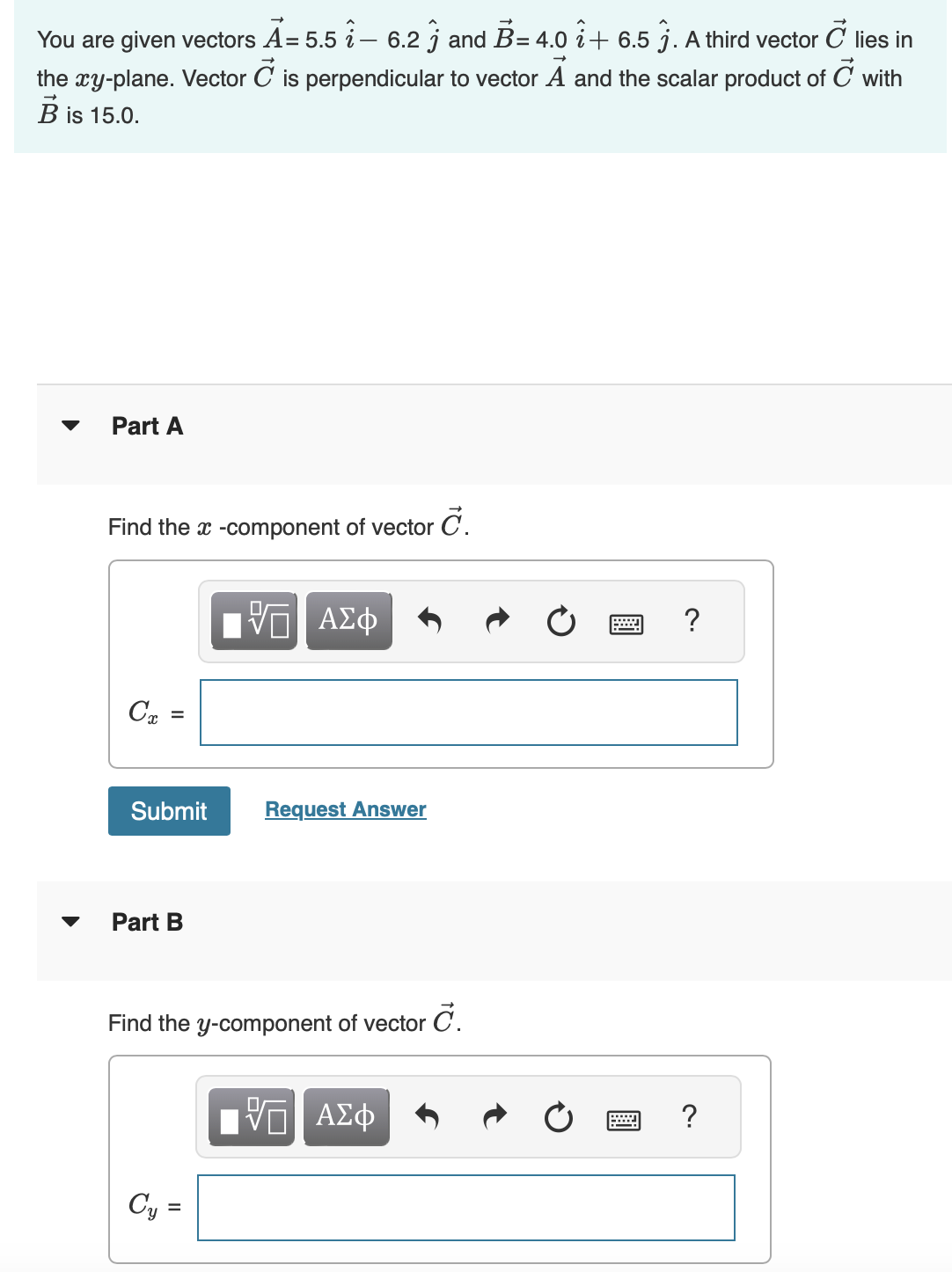 Solved You are given vectors vec(A)=5.5hat(i)-6.2hat(j) ﻿and | Chegg.com