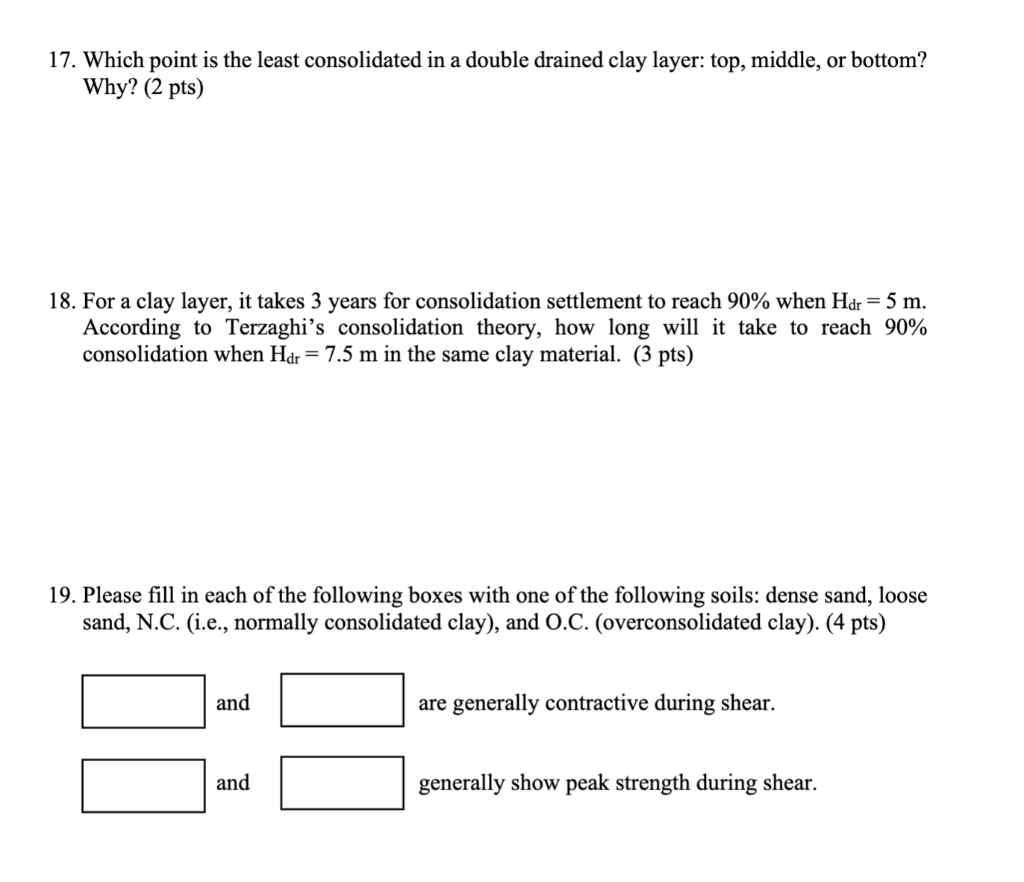 Solved 17. Which point is the least consolidated in a double | Chegg.com