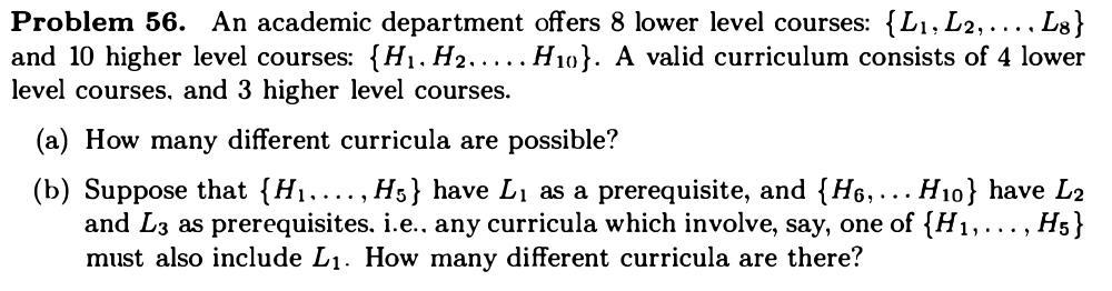 Solved Problem 56. An academic department offers 8 lower | Chegg.com