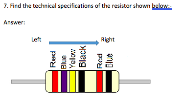 Solved 7. Find the technical specifications of the resistor | Chegg.com