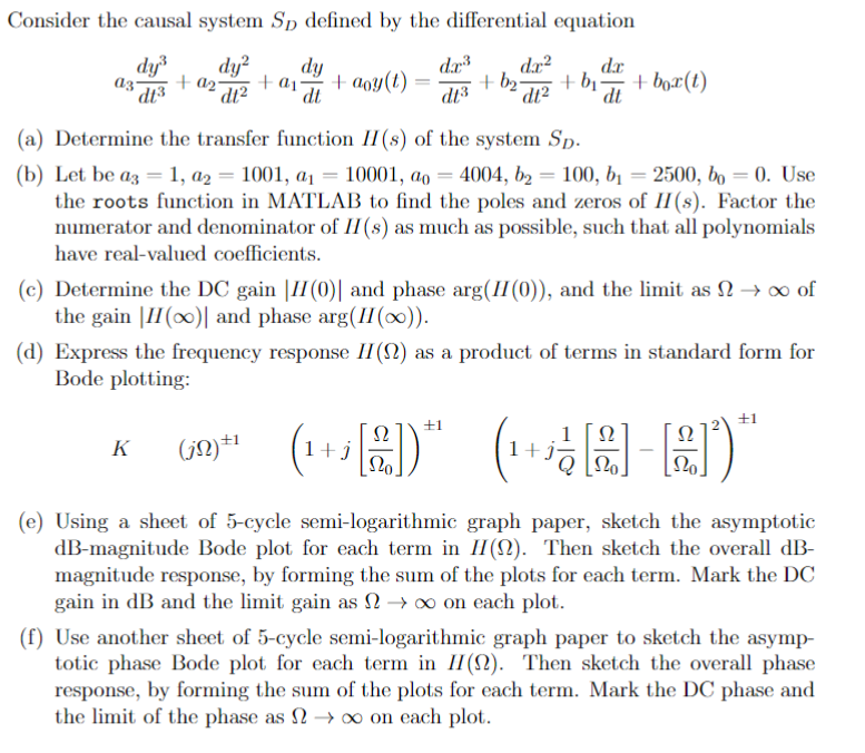 Solved Consider the causal system SD defined by the | Chegg.com