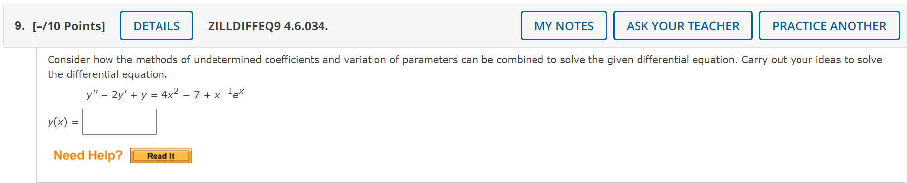 [-/10 Points] ZILLDIFFEQ9 4.6.034. Consider how the | Chegg.com