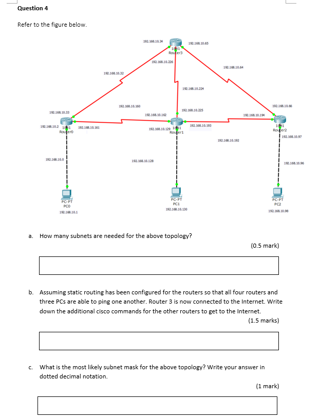 Solved Refer To The Figure Below A How Many Subnets Are