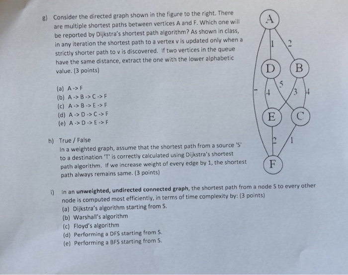 Solved Consider the directed graph shown in the figure to | Chegg.com