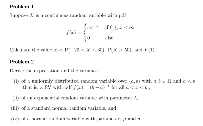 Solved Problem 1 Suppose X is a continuous random variable | Chegg.com