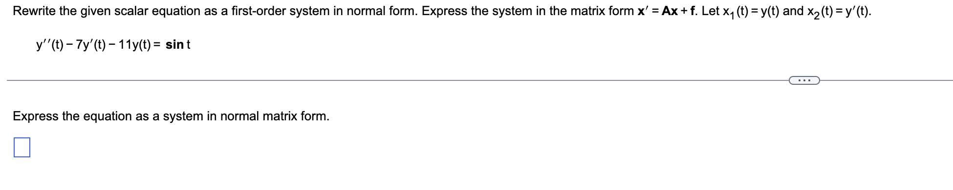 Solved Rewrite the given scalar equation as a first-order | Chegg.com