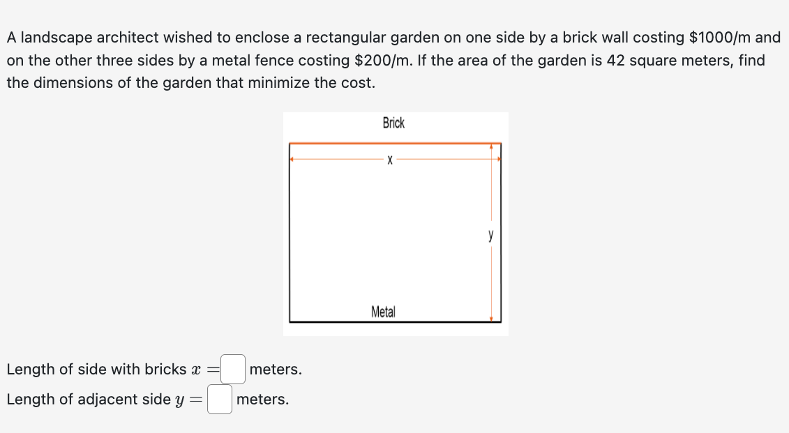 Solved A landscape architect wished to enclose a rectangular | Chegg.com