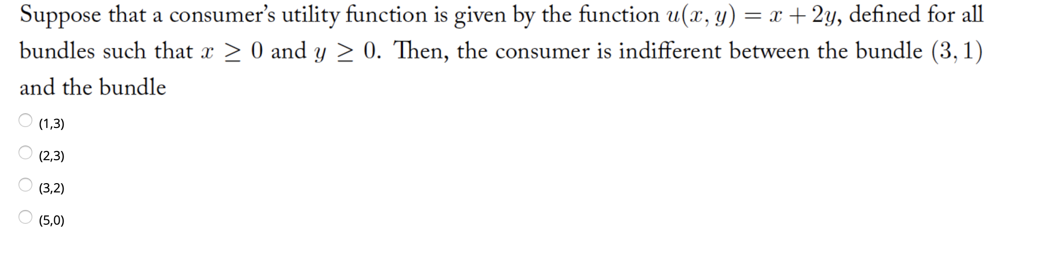 Solved Suppose that a consumer's utility function is given | Chegg.com
