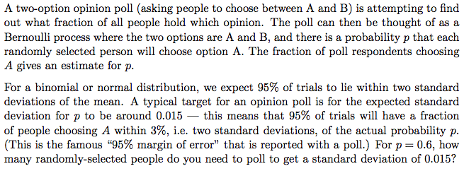 Solved A two-option opinion poll (asking people to choose | Chegg.com