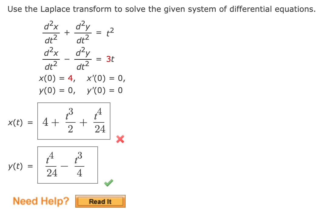 Solved Use the Laplace transform to solve the given system | Chegg.com
