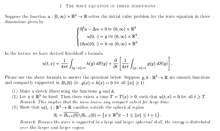 1. THE WAVE EQUATION IN THREE DIMENSIONS Suppose the | Chegg.com