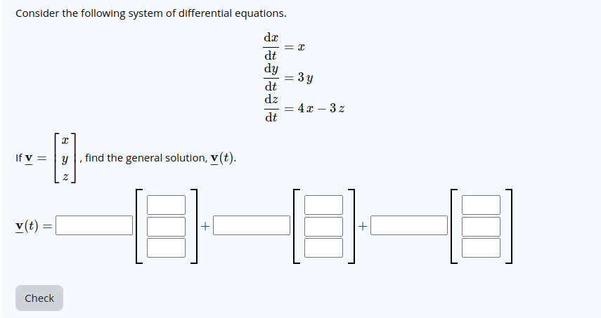 Solved Consider the following system of differential | Chegg.com