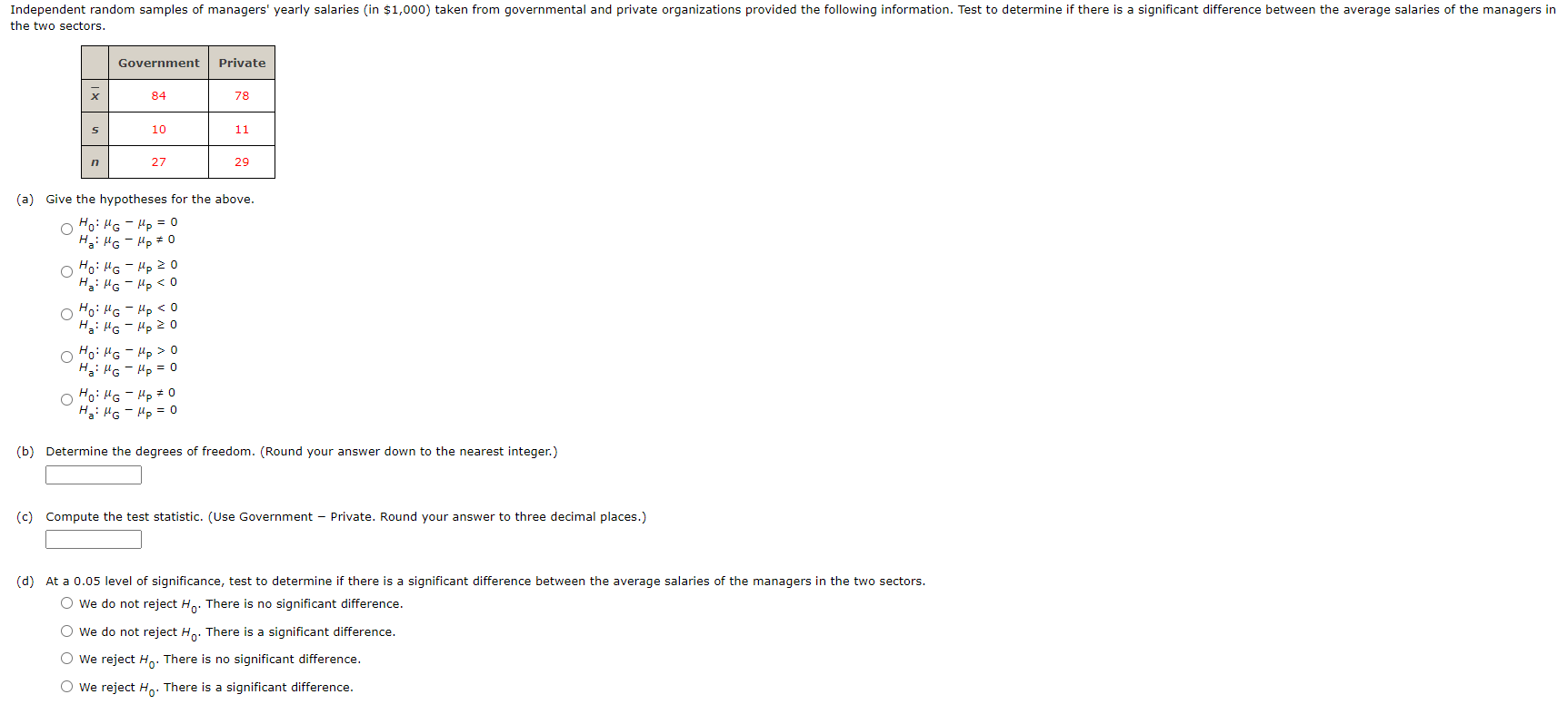Solved the two sectors. (a) Give the hypotheses for the | Chegg.com