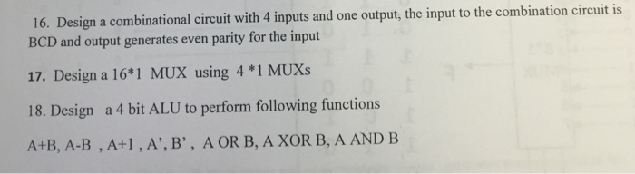 Solved Design A Combinational Circuit With 4 Inputs And One 0349