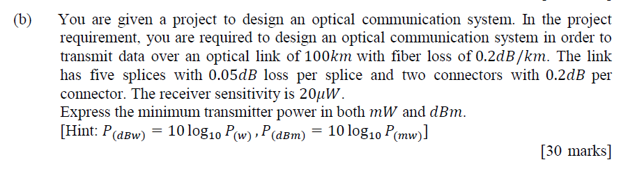 Solved You are given a project to design an optical | Chegg.com