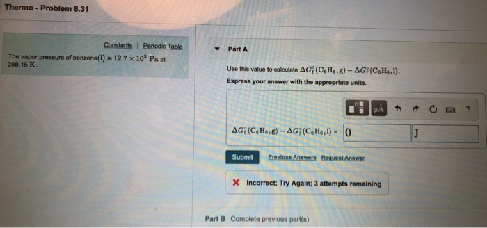 Solved Thermo -Problem 8.36 At 298.15 K_aGJ (CH4 O, | Chegg.com
