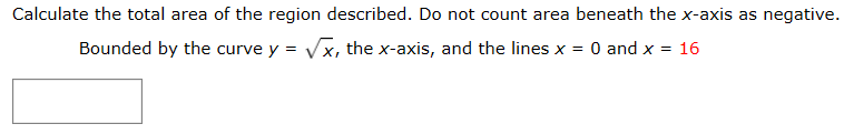 Solved Calculate the total area of the region described. Do | Chegg.com