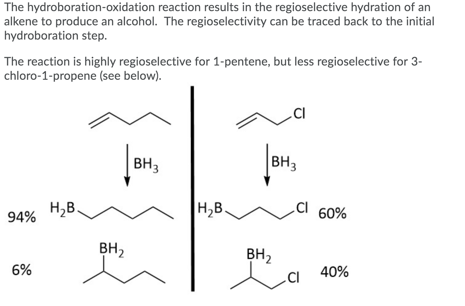 Solved The hydroboration-oxidation reaction results in the | Chegg.com
