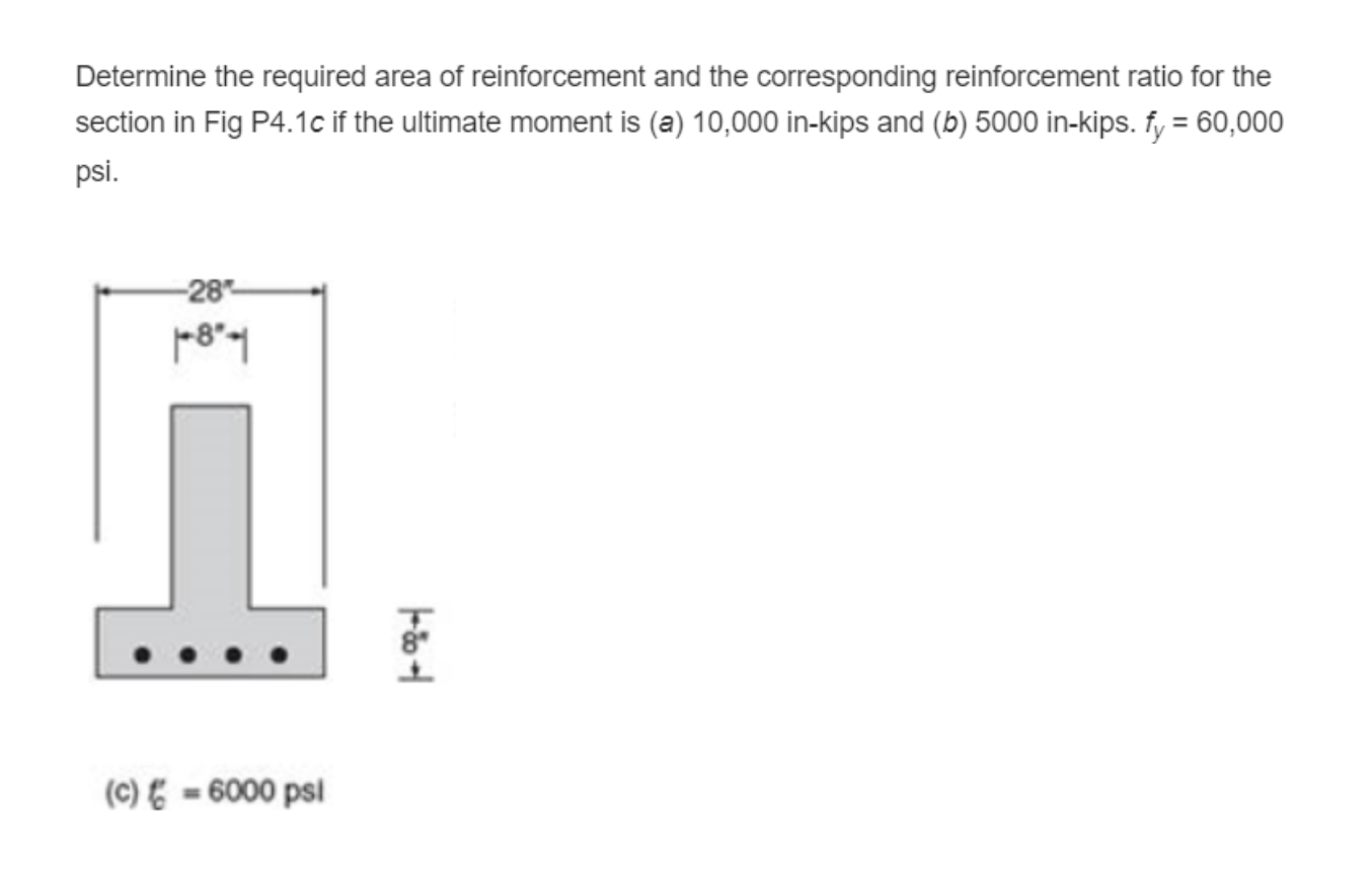 Solved Determine the required area of reinforcement and the | Chegg.com
