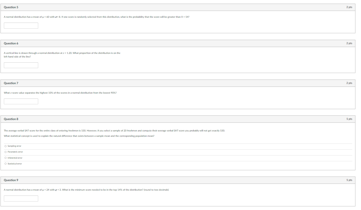 Solved A Normal Distribution Has A Mean Of μ 60 With σ 8 If